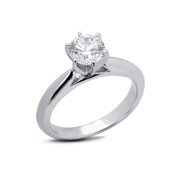 0.73ct G SI1 Round Natural Diamond 18k White Gold Solitaire Engagement ...