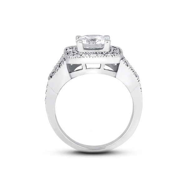 3.39ct D-SI1 Round Earth Mined Certified Diamonds 950 PL. Halo Side-Stone Ring | eBay